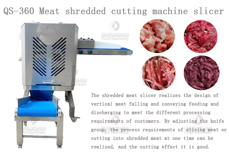 Automatic frozen meat cutting machine shredded meat equipment conveyor ...